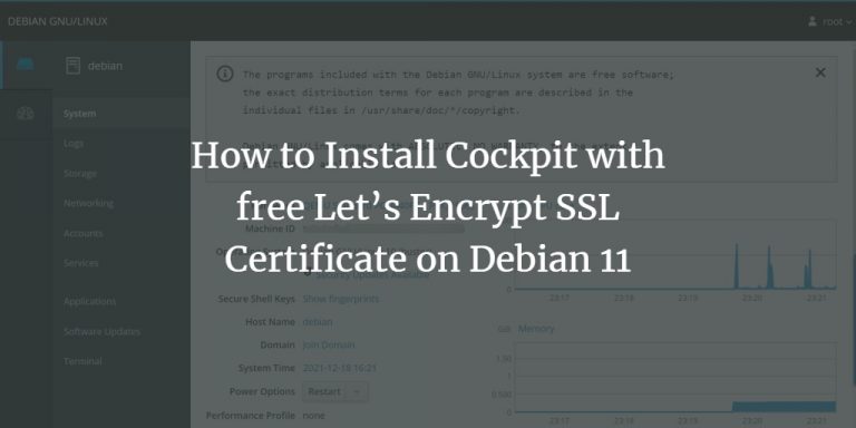 How to Install Cockpit with free Let’s Encrypt SSL Certificate on Debian 11